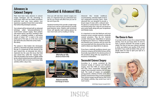 Cataract Surgery – Advanced Lens Options Brochure (9.75″x14″) - Patient ...